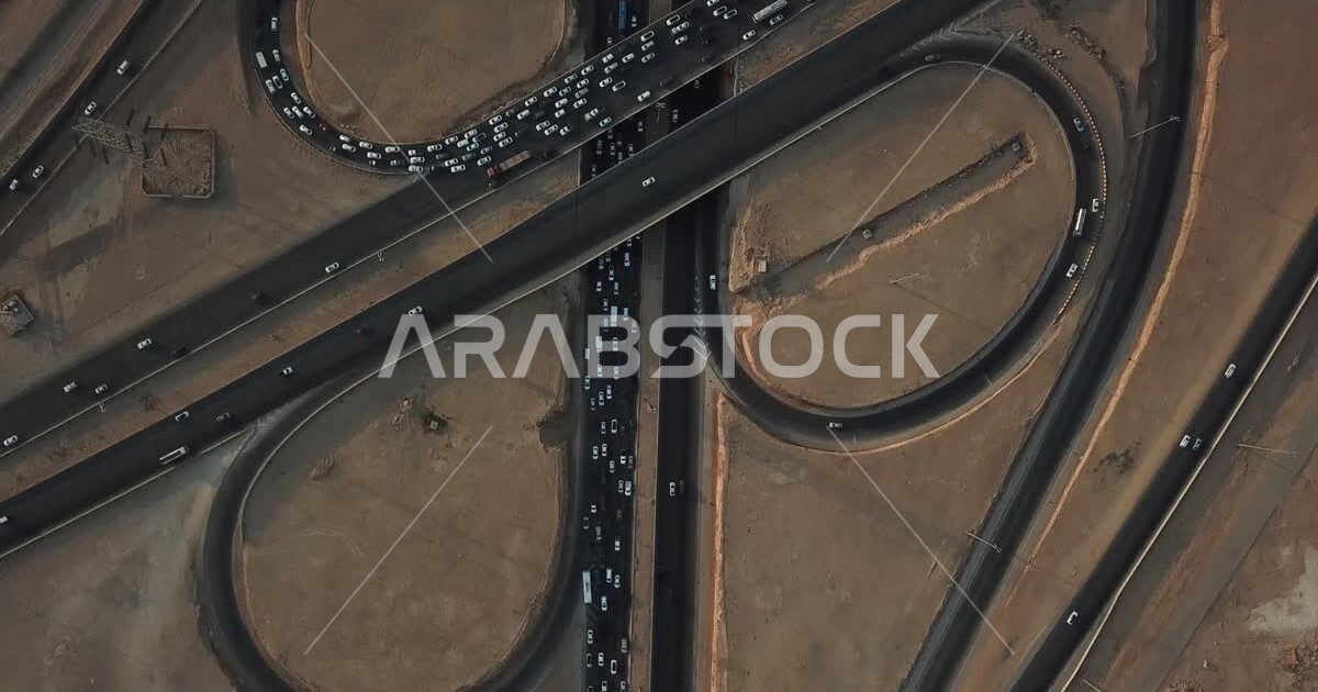 Paved roads and streets in Rabat Square, aerial photography of car ...