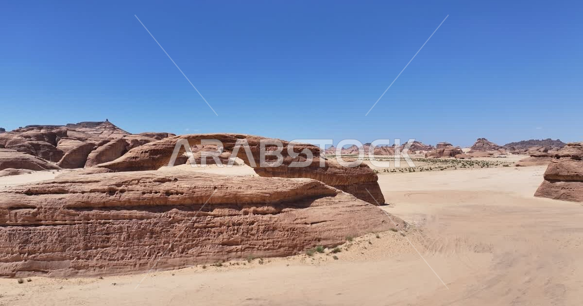 Rock formations and formations in the desert of AlUla Governorate ...