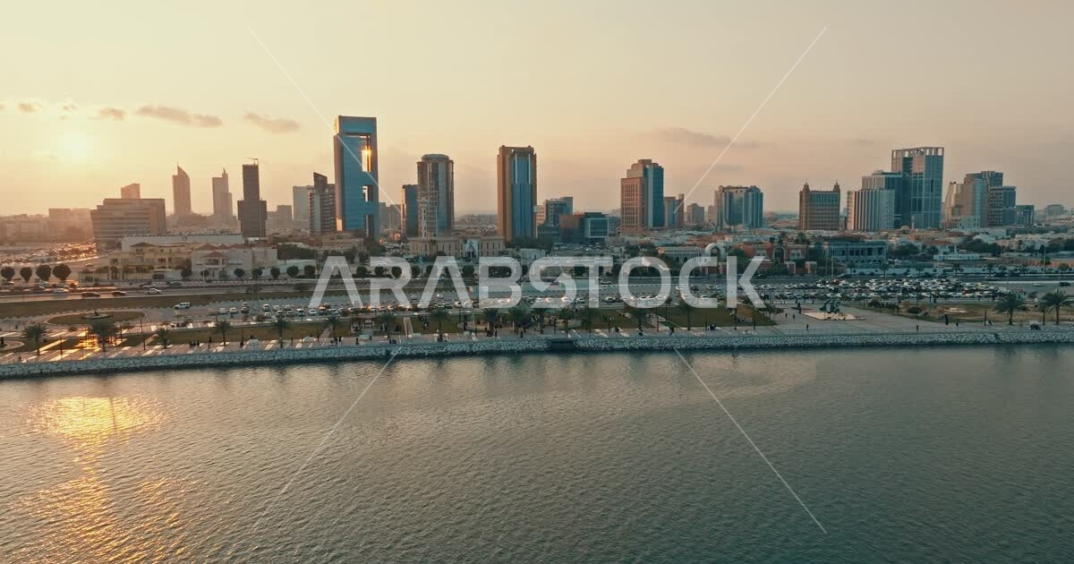 Architectural engineering art of the towers and skyscrapers overlooking ...