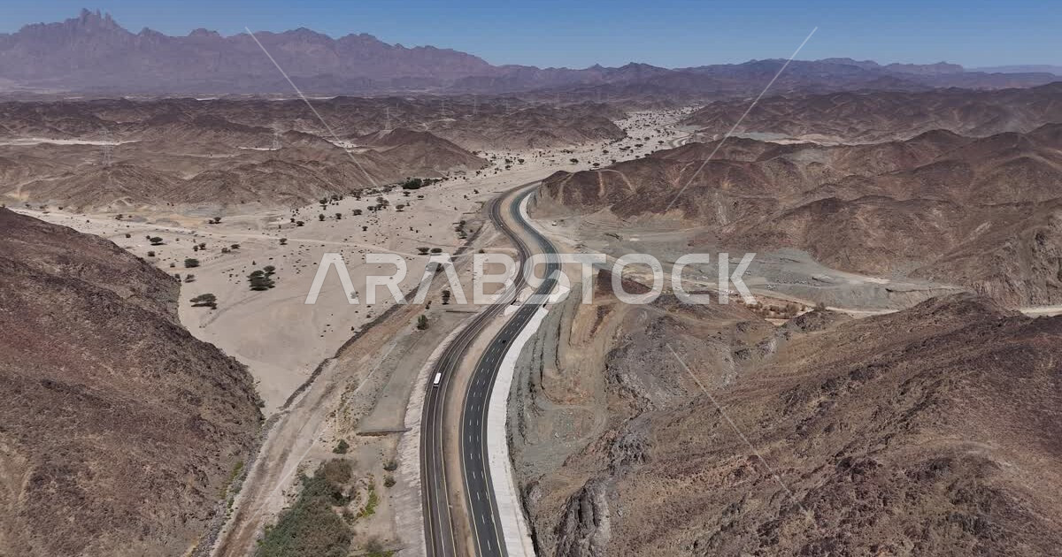 Lifestyle in the city of Tabuk, aerial drone photography of a paved ...
