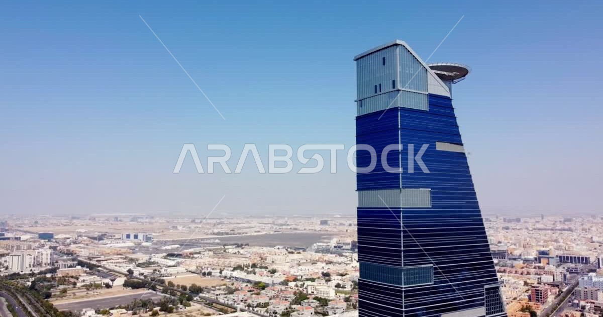 The architectural art of the Corniche Tower building in the city of ...