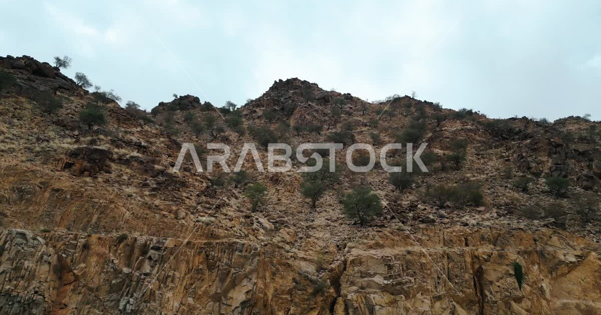 Nature in the Kingdom of Saudi Arabia, terrain in the mountain peaks ...