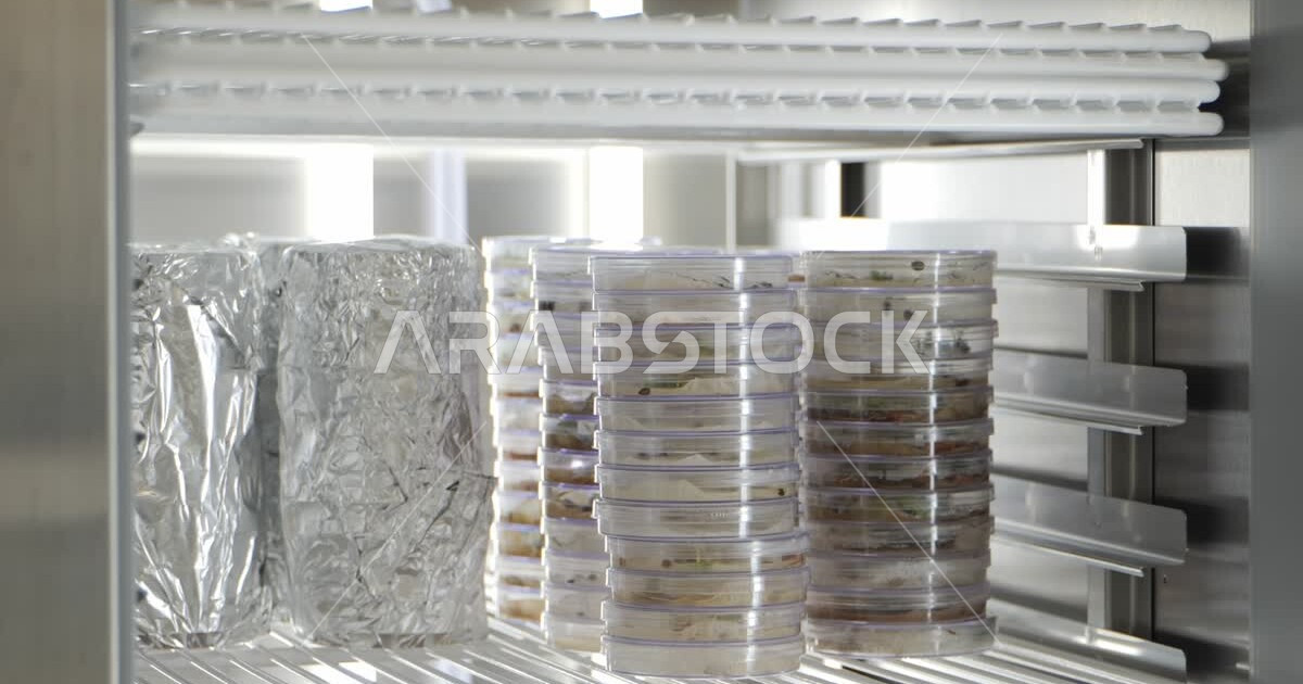 A refrigerator full of plastic containers filled with seeds, interest ...