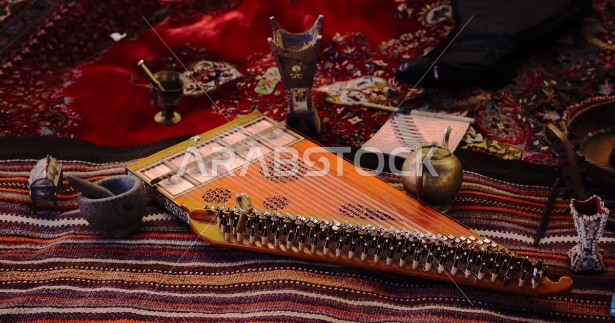 The traditional Qanus instrument, oriental musical instruments and ...