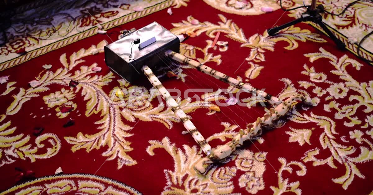 An old traditional musical instrument, a Yanbu semsimiya placed on a ...