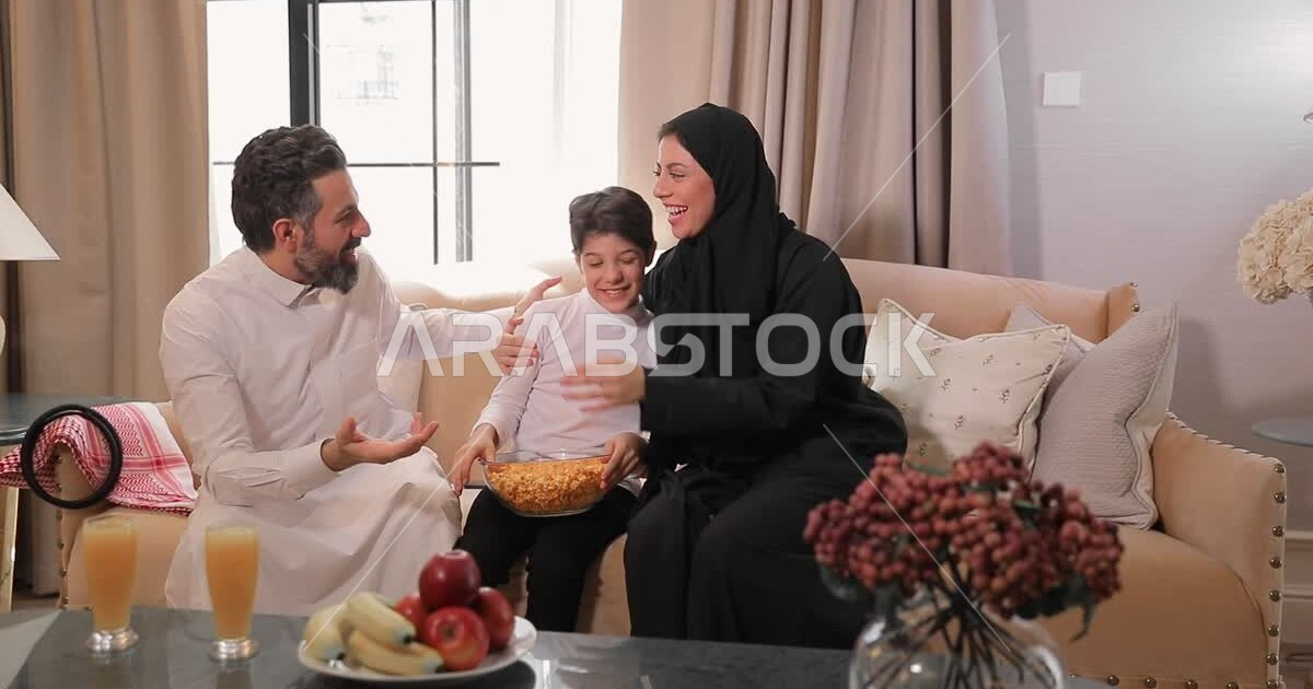 A wonderful atmosphere for a Saudi Arabian family at home, to enjoy ...
