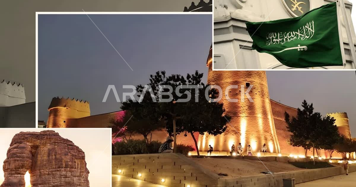 Commemoration of Flag Day, March 11, motion graphics of landmarks of ...