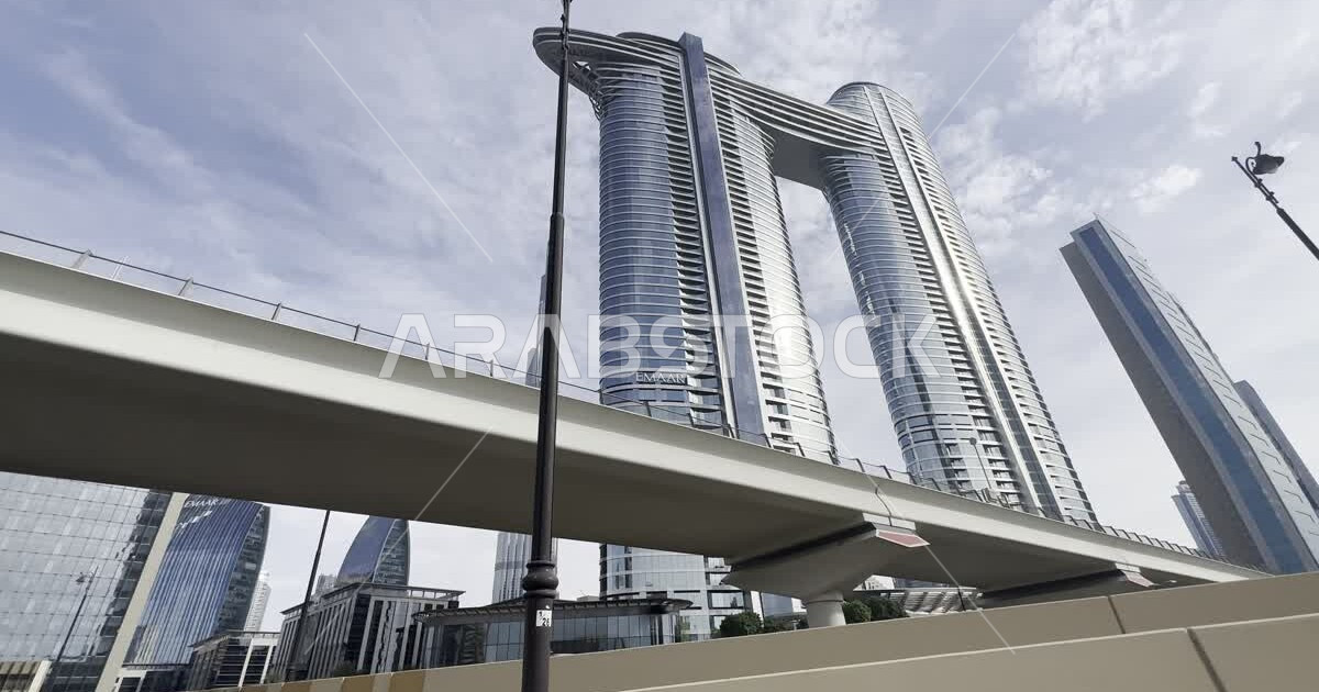 Modern architectural art of the Address Sky Hotel in the United Arab ...