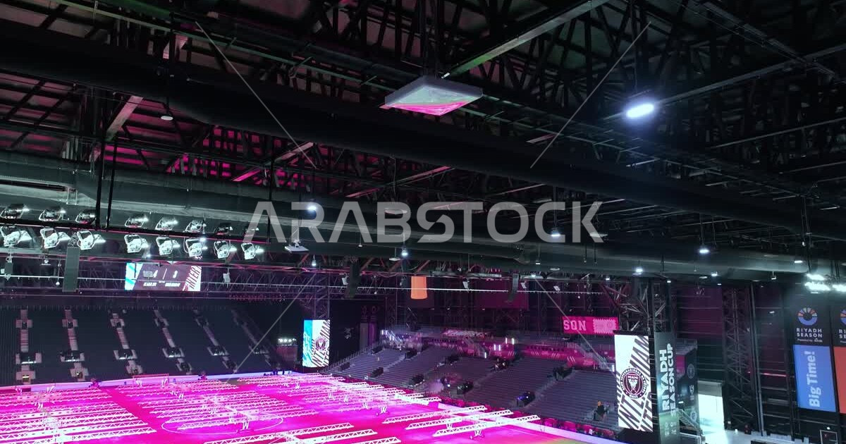 Aerial drone photography of the Kingdom Arena Stadium in Saudi Arabia ...