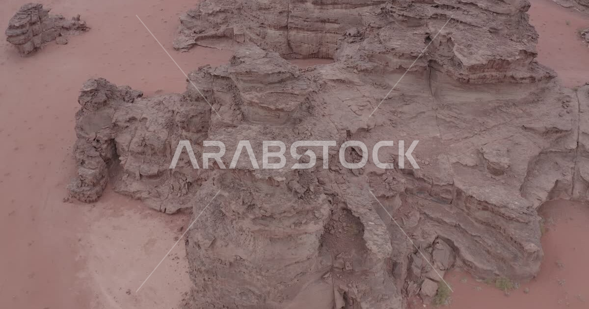 Carved mountains and mountain formations in the city of Tabuk, tourist ...
