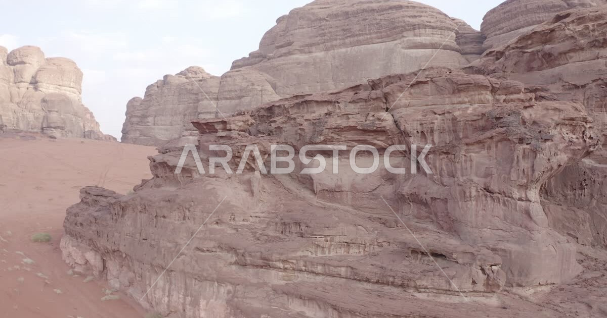Carved mountains and mountain formations in the city of Tabuk, tourist ...