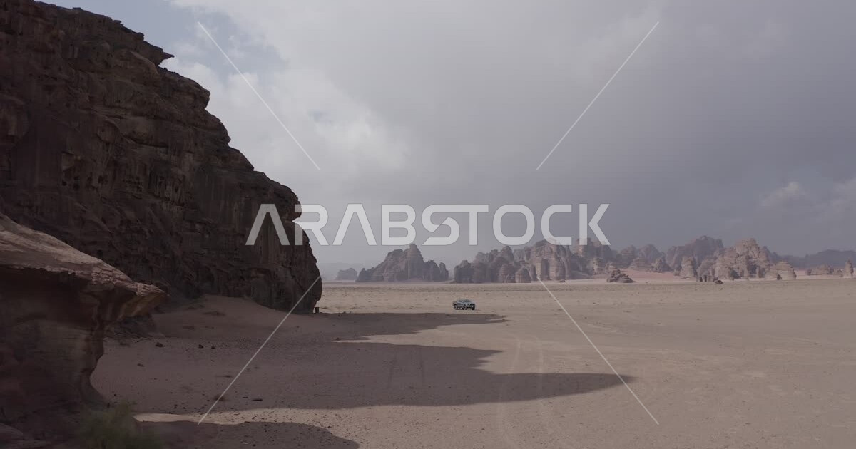 Carved mountains and mountain formations in the city of Tabuk, tourist ...