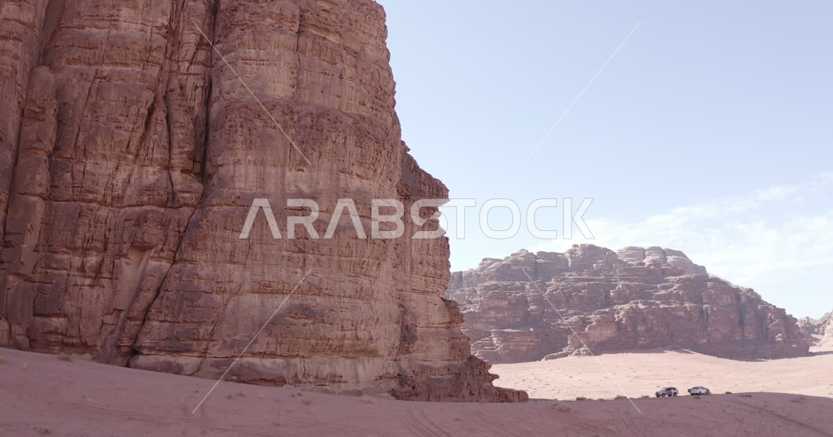 Carved mountains and mountain formations in the city of Tabuk, tourist ...