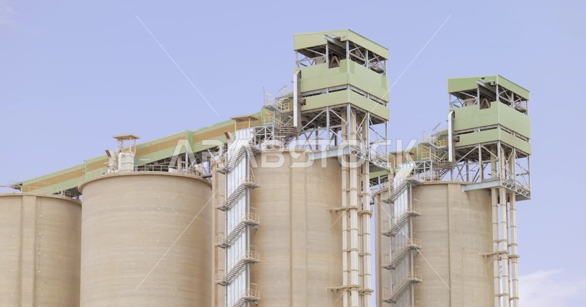 Close-up drone photography of the construction of the Yamama Cement ...
