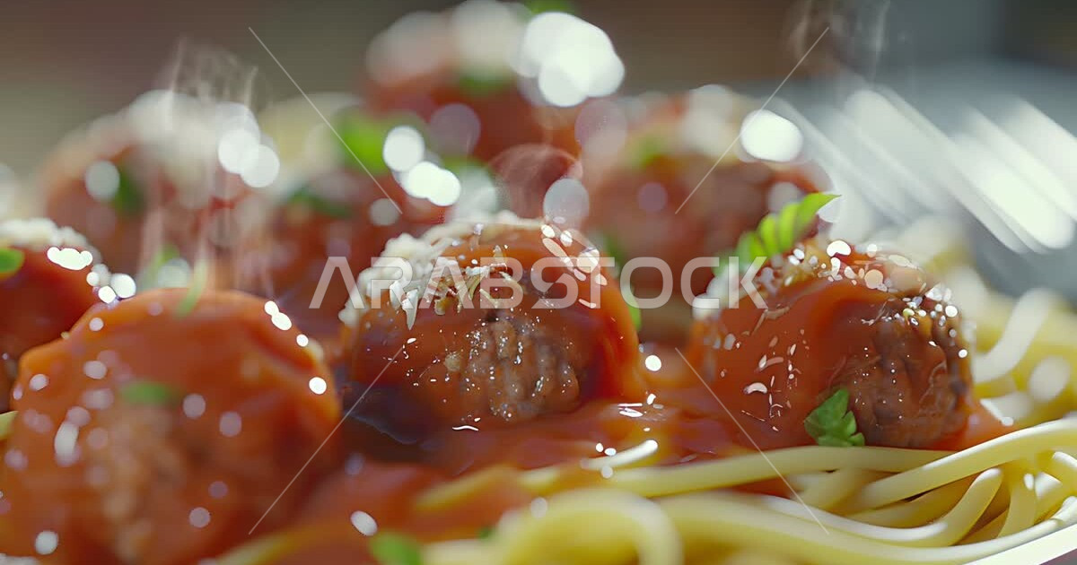 Oriental dishes and meals, a meal of delicious pasta, fast food ...