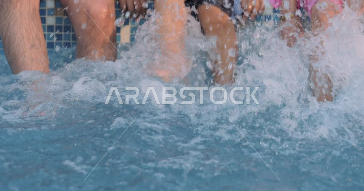 Fun recreational trips, swimming in the water pool during the day ...