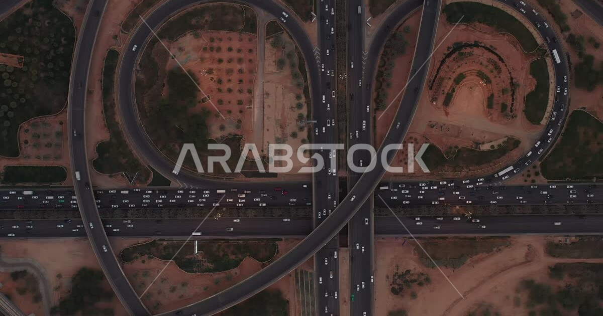 Vertical top view of King Abdullah Road intersection with King Khalid ...