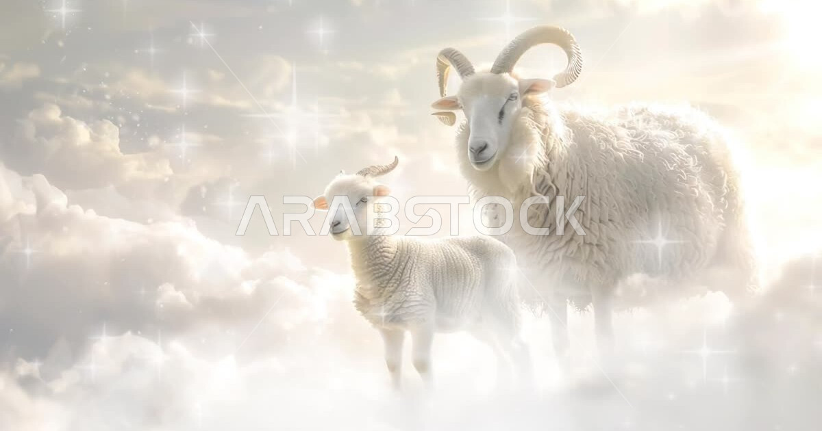 Islamic religious holidays and occasions, 3D animation of a white sheep ...