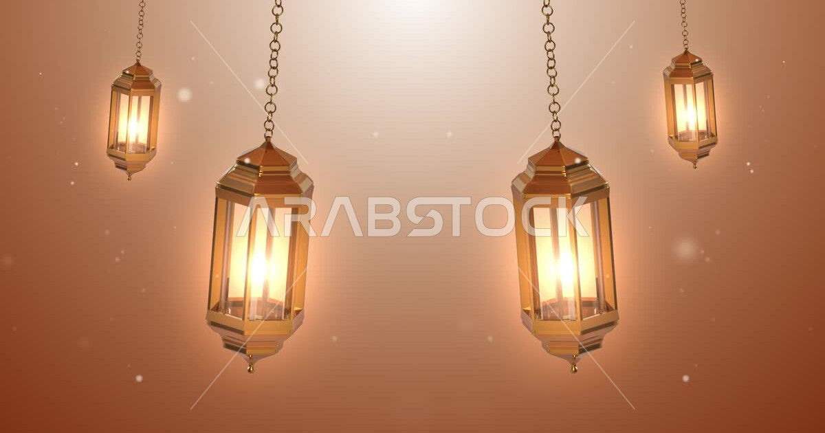 Lights, antiques and traditional Islamic decorations, traditional Arabic metal lanterns ...