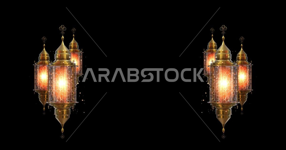 The geometric art in the ancient Arab style of designing metal lamps in ...