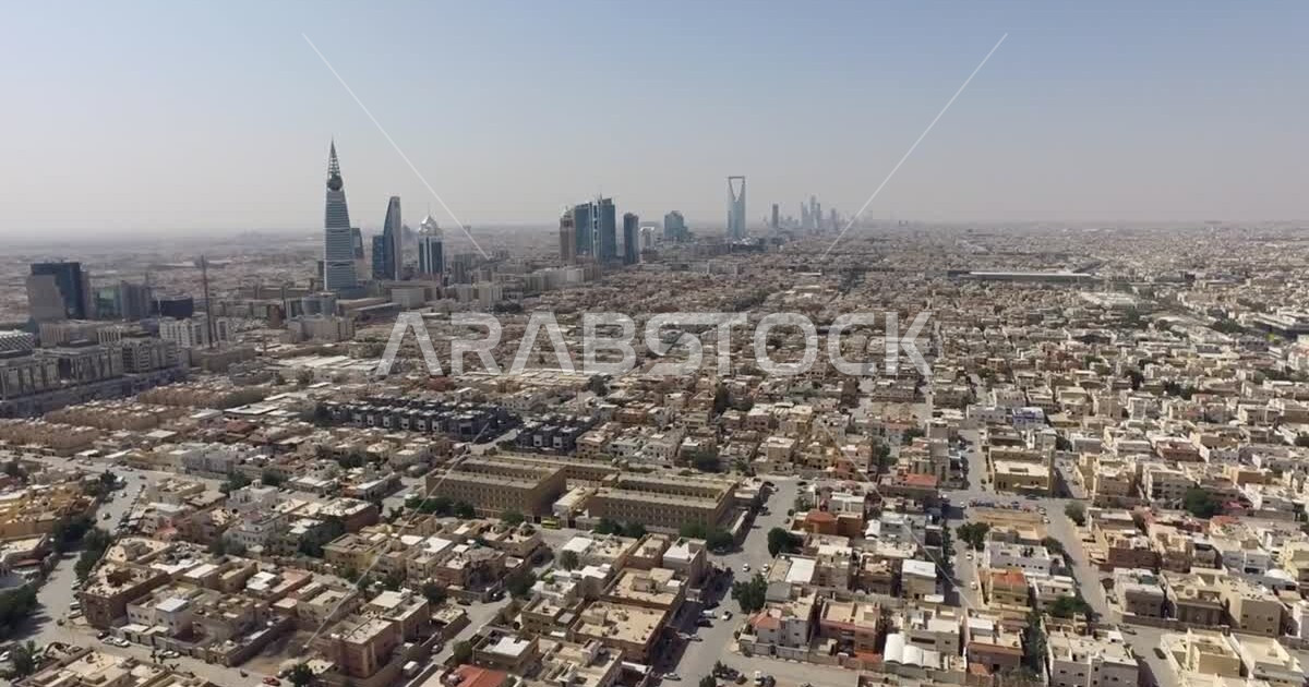 Urban growth in buildings and residential neighborhoods, famous tourist ...