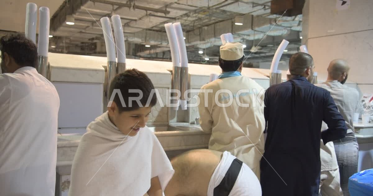 Holy Islamic places in the Kingdom of Saudi Arabia, pilgrims drinking ...