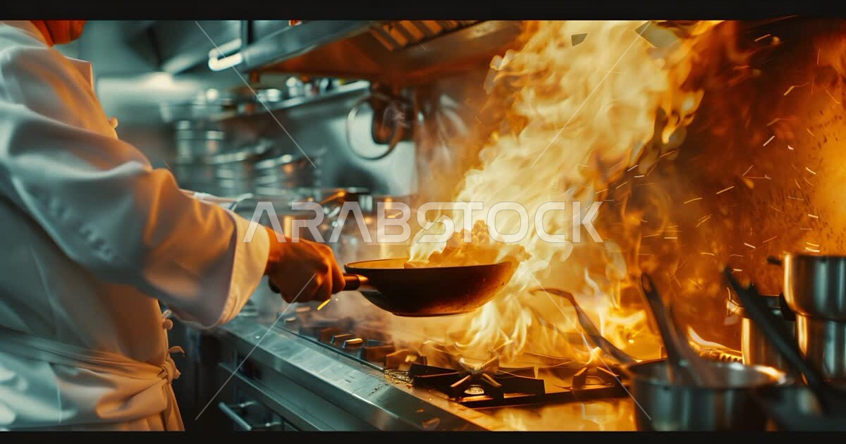 Preparing and preparing foods in Saudi kitchens, modern household ...