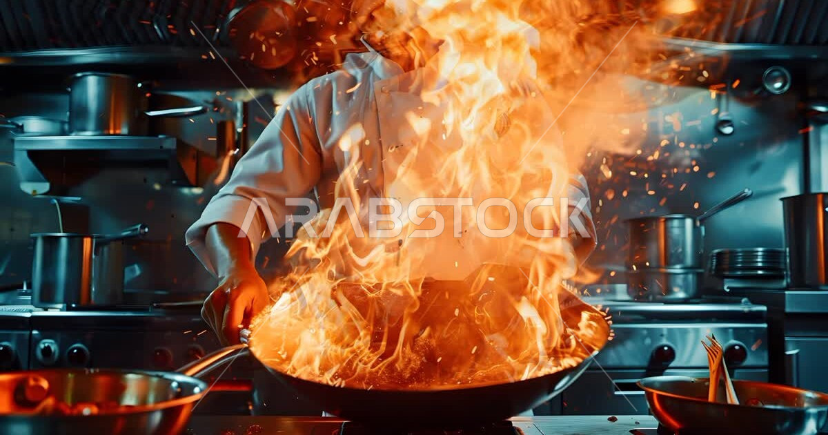 Preparing and preparing foods in Saudi kitchens, modern household ...