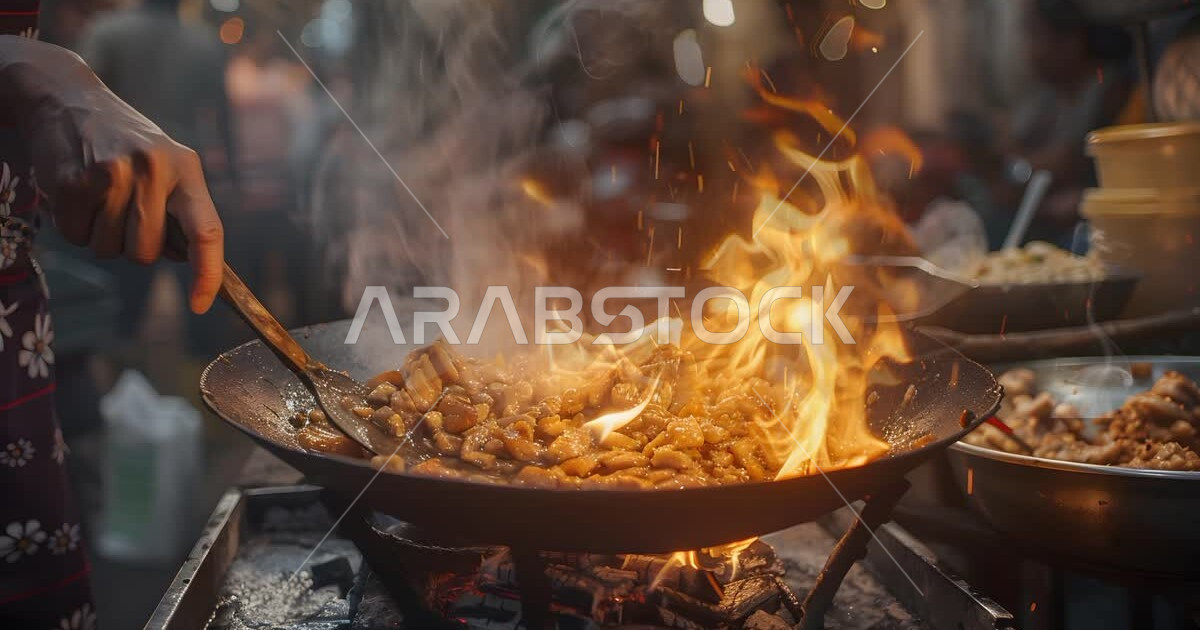 Arts of food preparation and preparation in Saudi kitchens, work in the ...