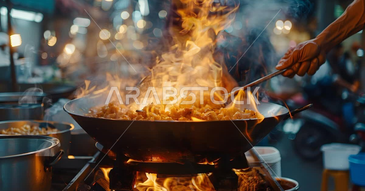 Arts of food preparation and preparation in Saudi kitchens, work in the ...