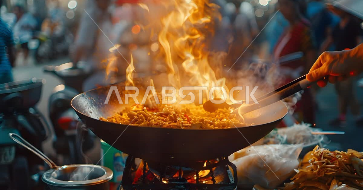 Work in the field of cooking, close-up photography of a Saudi Arabian ...