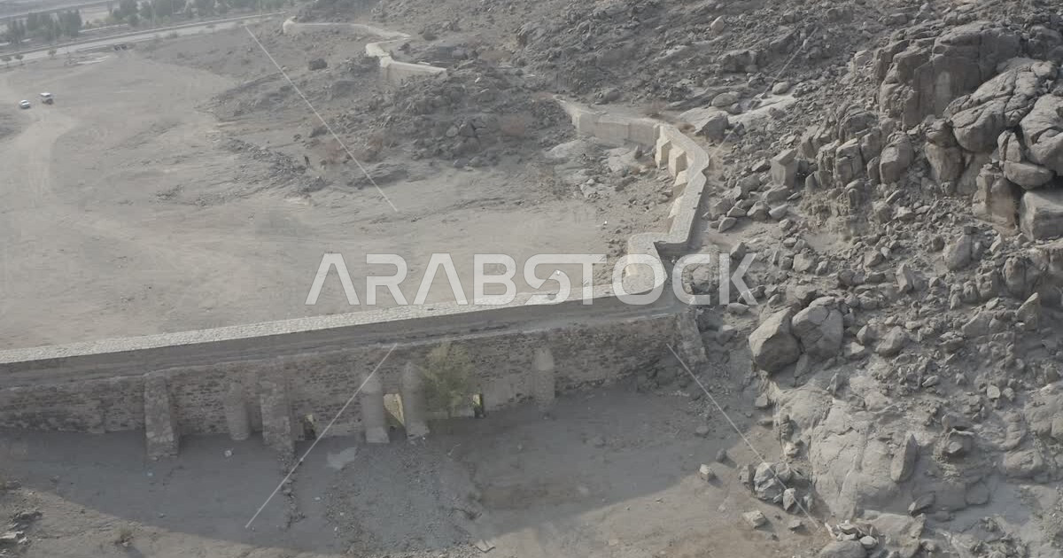 Drone photography of an ancient historical endowment, the watering hole ...