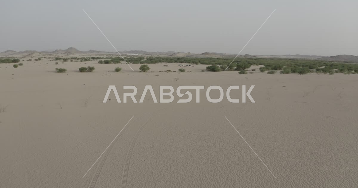 Desert landscapes in Saudi Arabia, soft sand dunes and hills in the ...