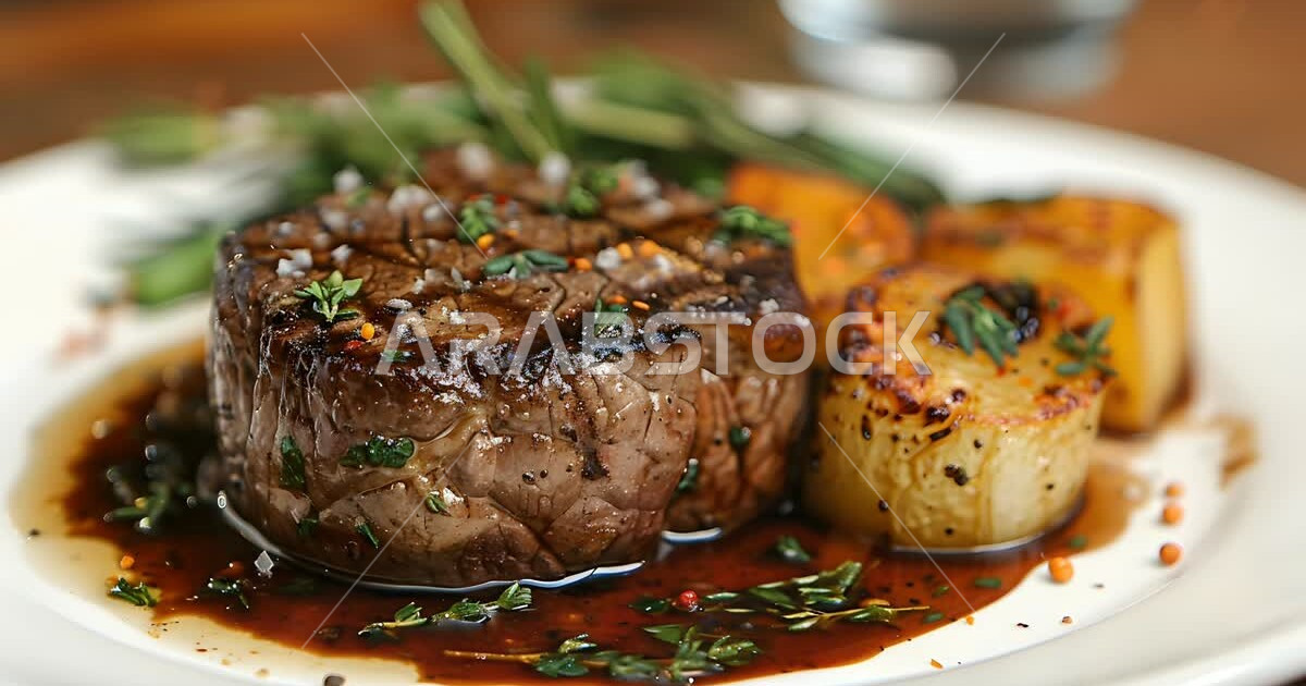 وجبات الطعام السريعة، وصفات للمأكولات الشرقية، تصوير مقرب لستيك اللحم ...