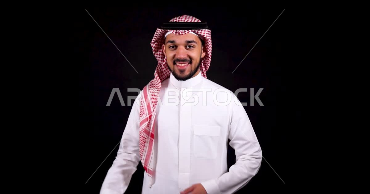 Chroma to a Saudi Gulf man happy with different facial gestures ...