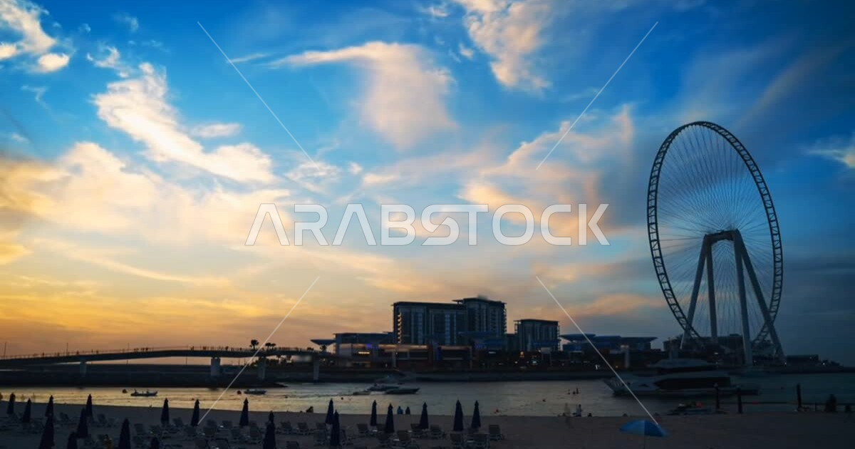 The Ain Dubai Ferris wheel in the city of Dubai in the United Arab ...