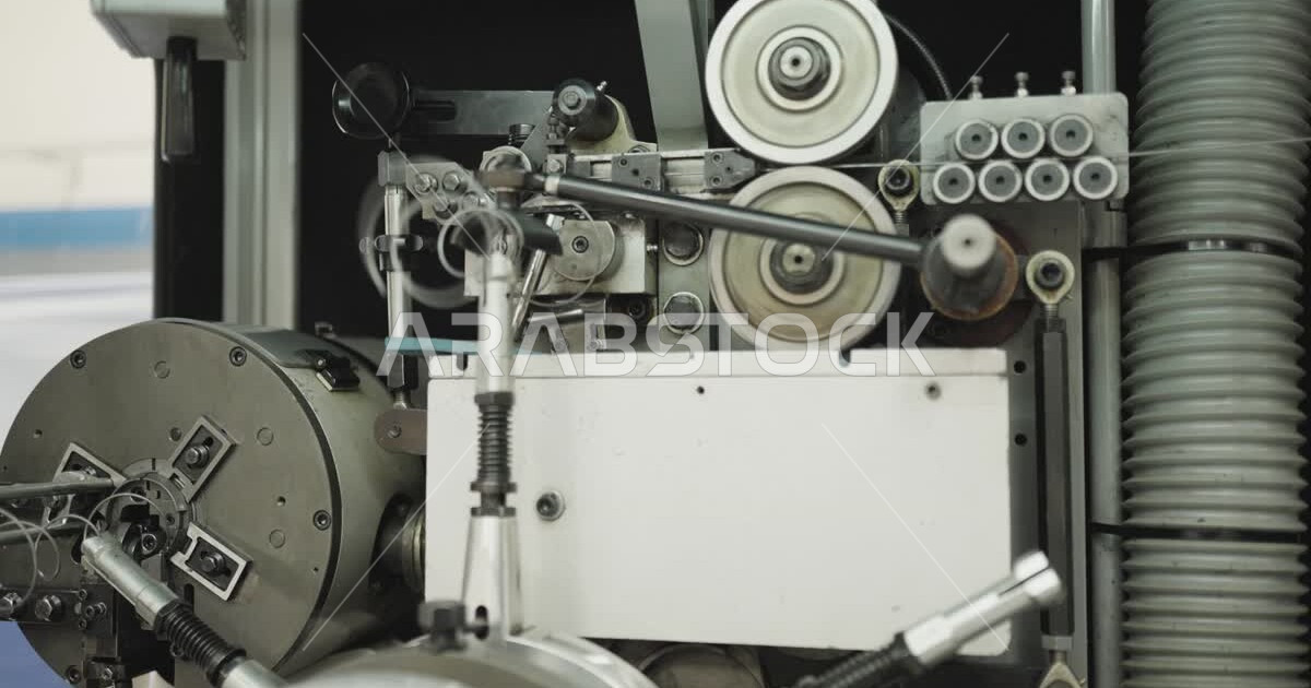 Advanced industrial machines, a close-up depiction of the movement of ...