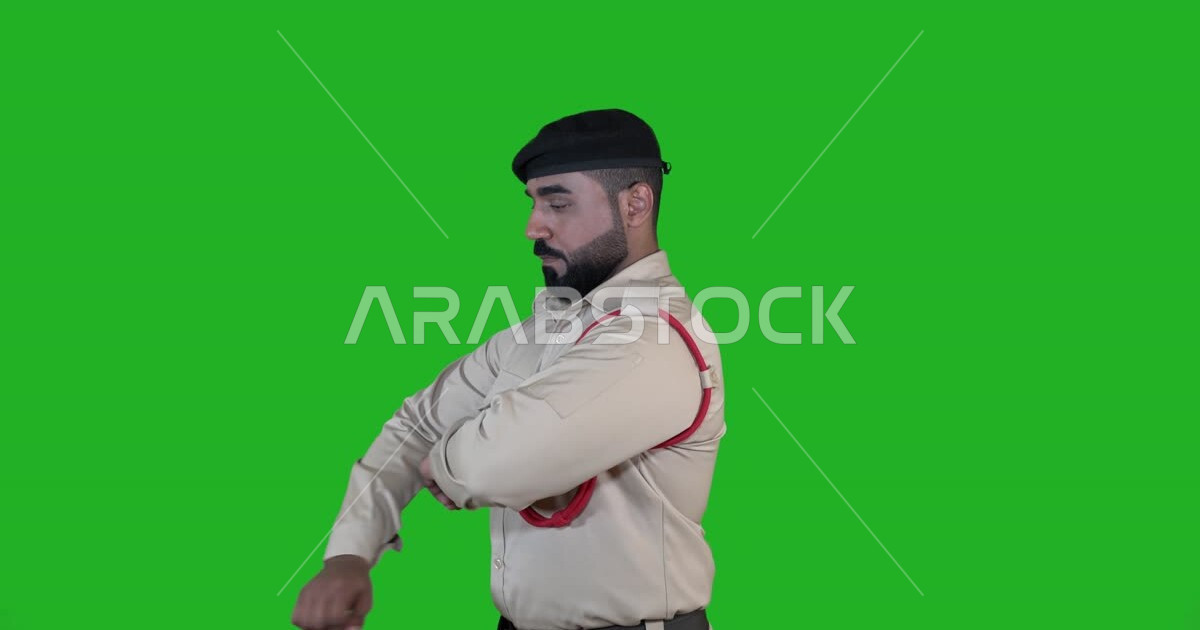 Crisis and disaster management, Arab Gulf Emirati policeman wearing ...
