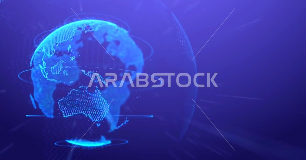 Saudi Vision 2030, high-tech animation, 3D holographic map of Saudi ...