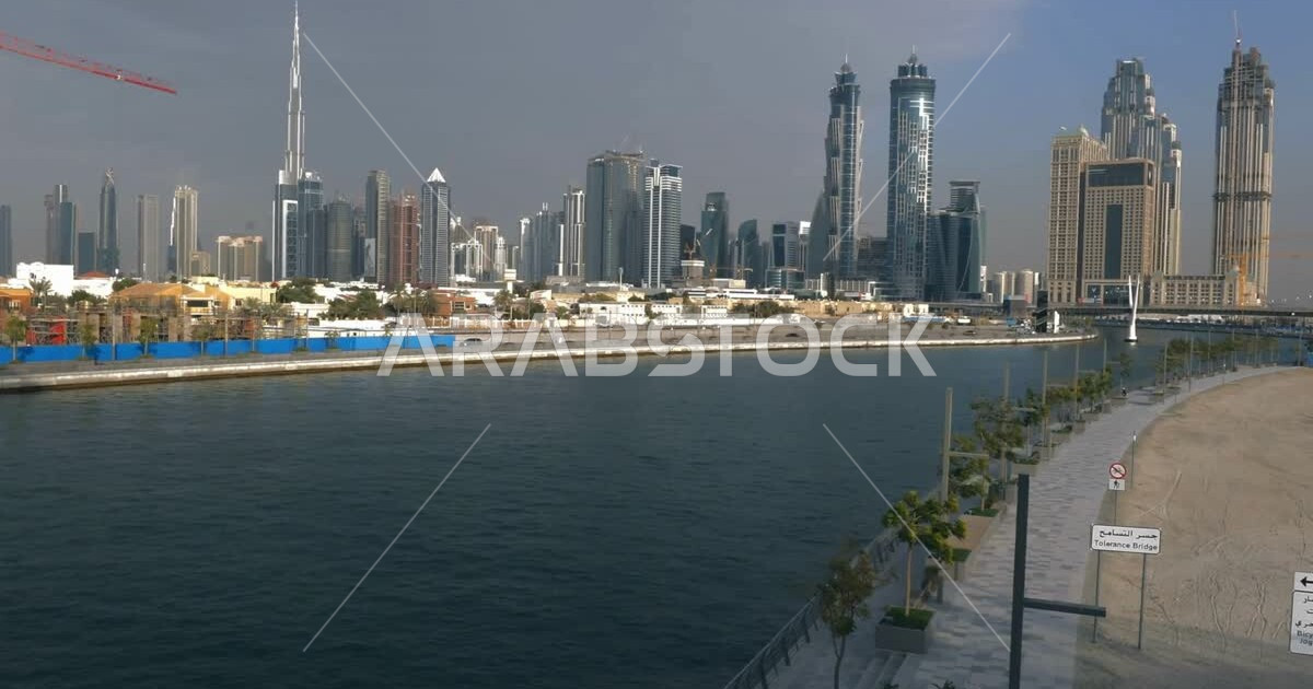 Dubai Water Canal, famous landmarks and tourist places, architectural ...