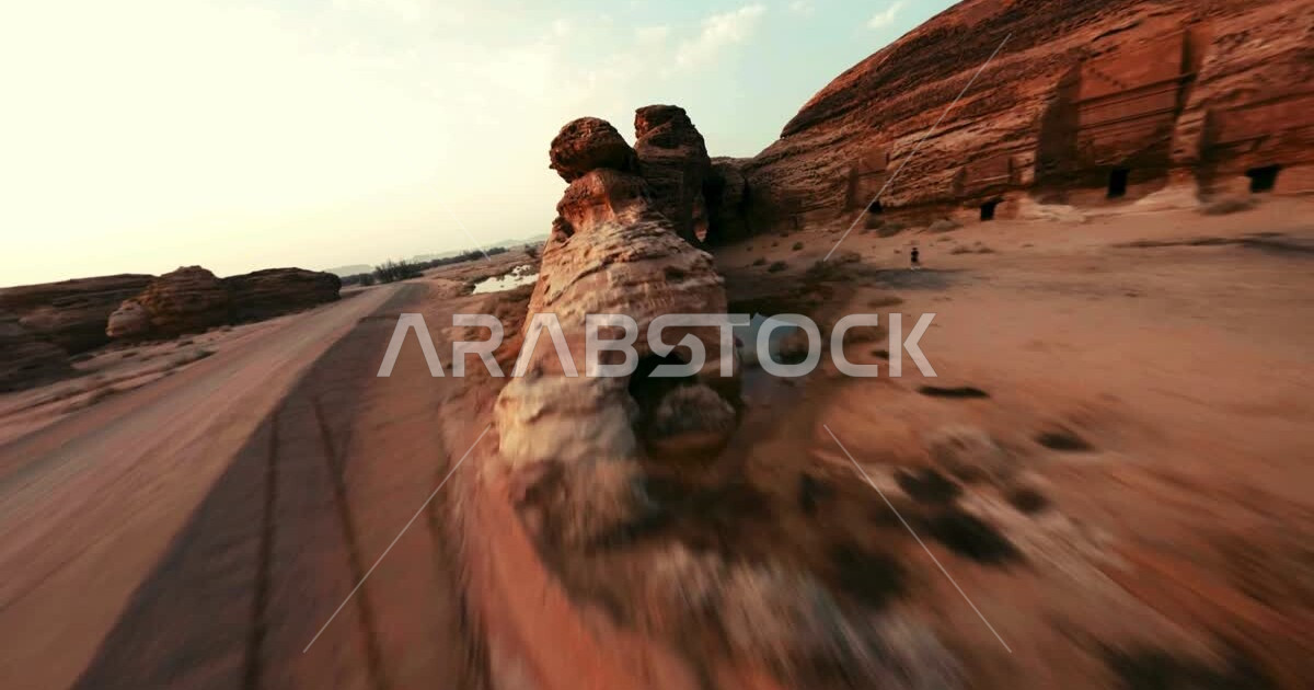 Dunes and soft golden sand, hyperlabs of desert lands in the Kingdom of ...