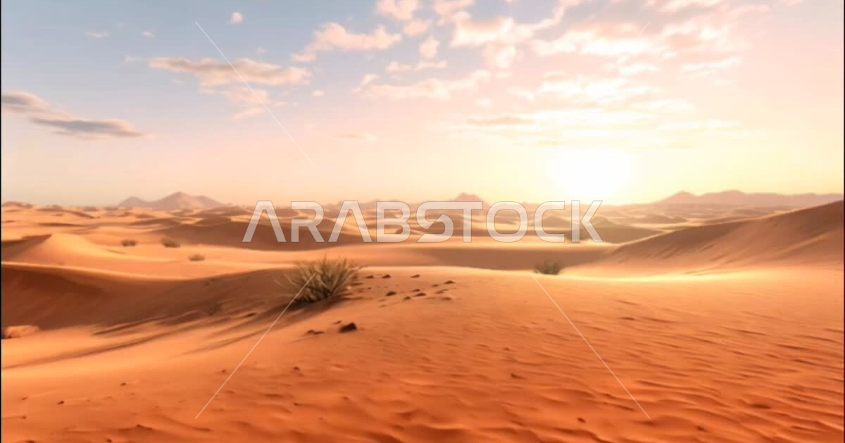 التلال والكثبان الرملية، تصوير درون للرمال الذهبية الناعمة في الصحراء ...