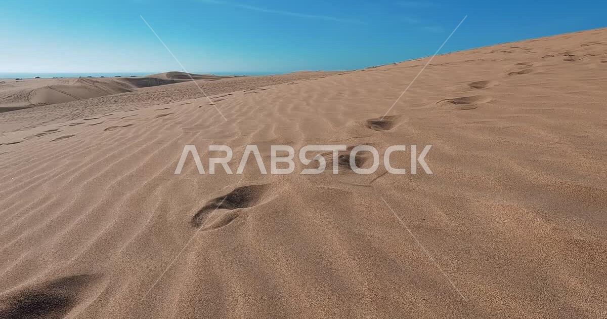 Soft golden sand in desert areas, famous landmarks and tourist places ...