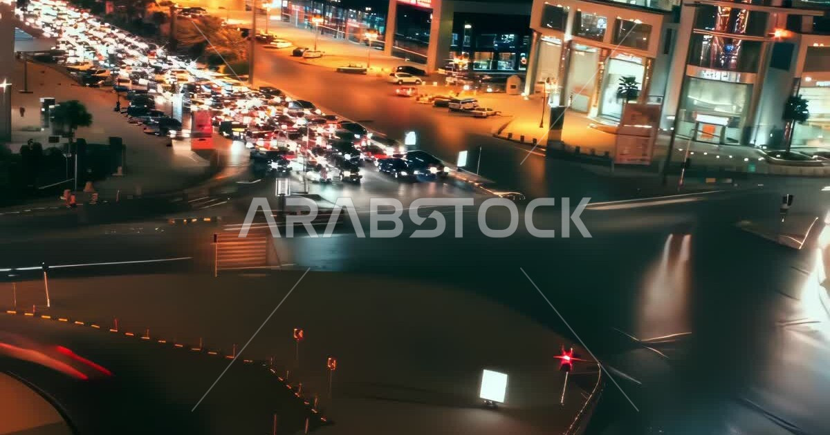 Timelapse of traffic in the streets of Riyadh, main and secondary roads ...