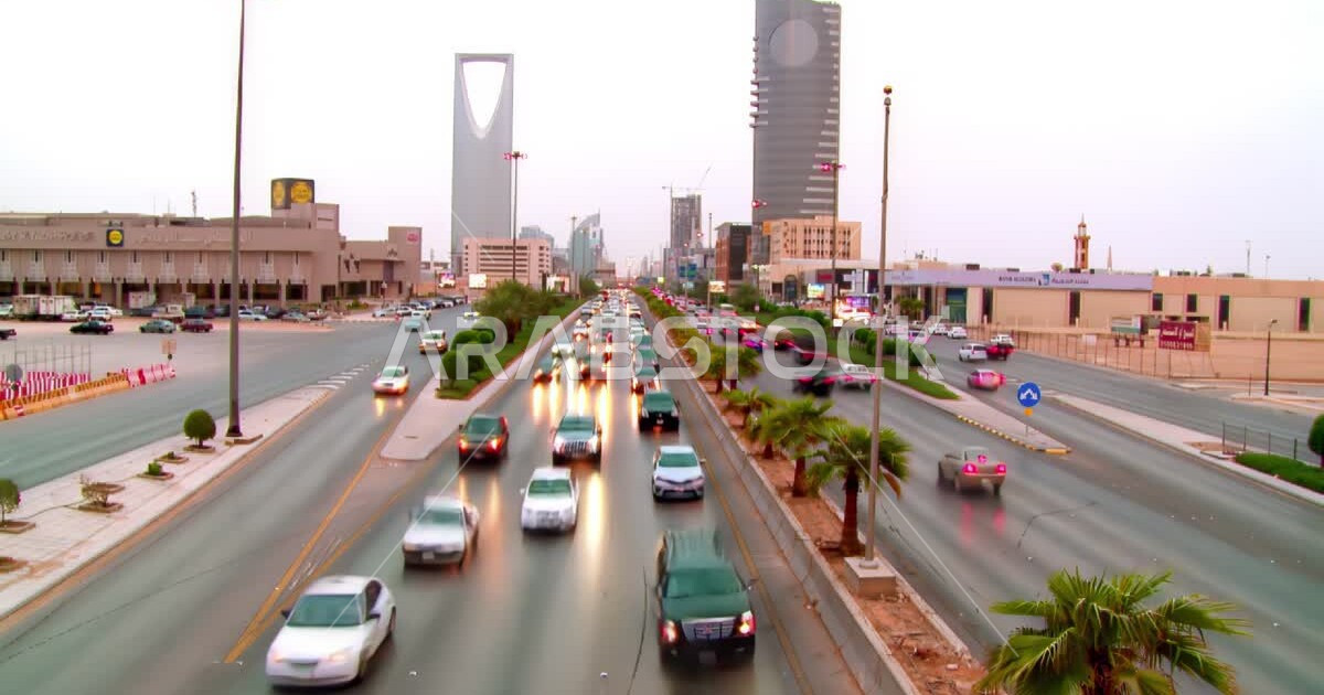 Daytime lapse of traffic in Riyadh, Saudi Arabia, roads and streets in ...