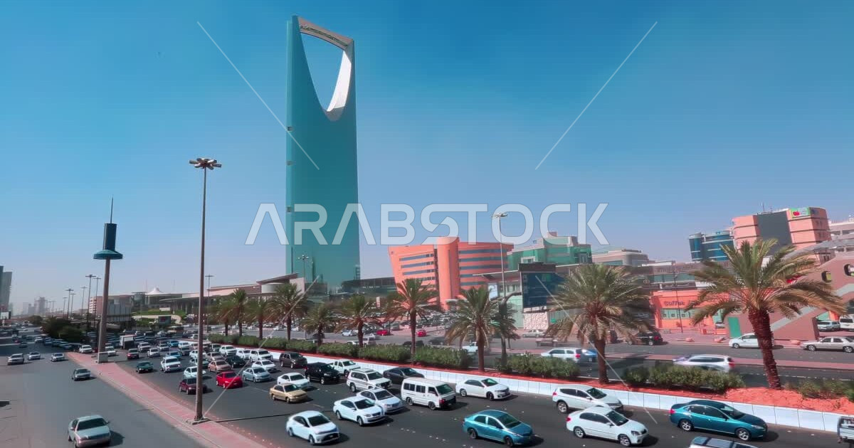 Daytime lapse of traffic in Riyadh, Saudi Arabia, roads and streets in ...