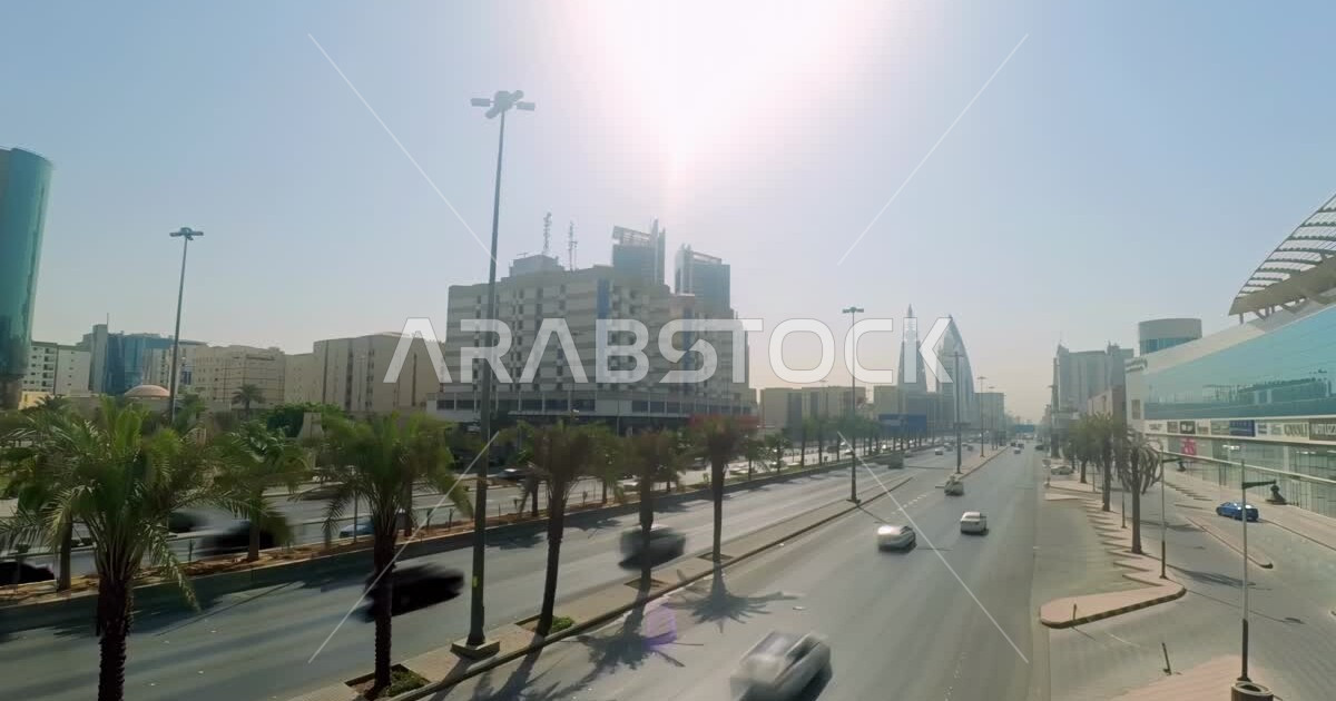 Daytime lapse of traffic in Riyadh, Saudi Arabia, roads and streets in ...