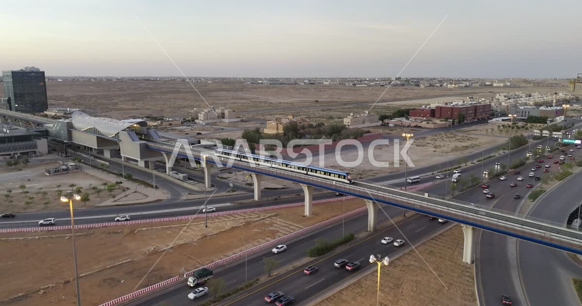 Car traffic, drone photography of Riyadh roads and streets, Riyadh ...
