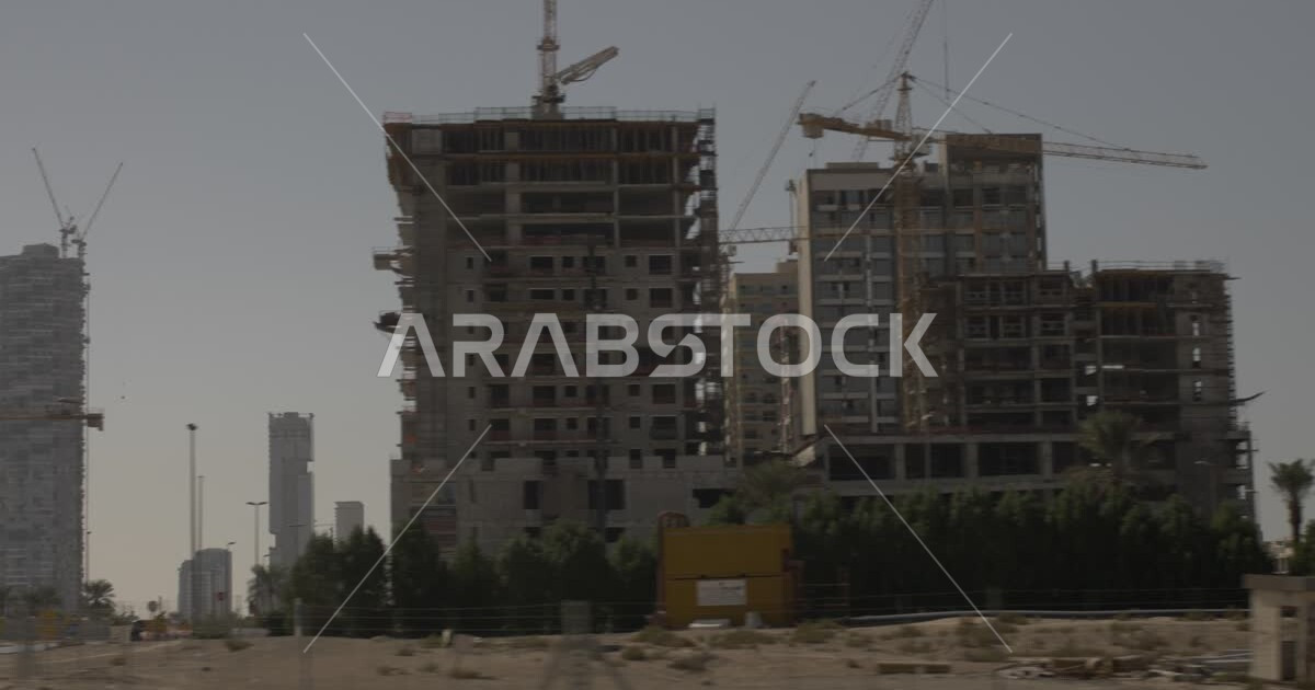 Construction and cladding concept in UAE, residential complex under ...