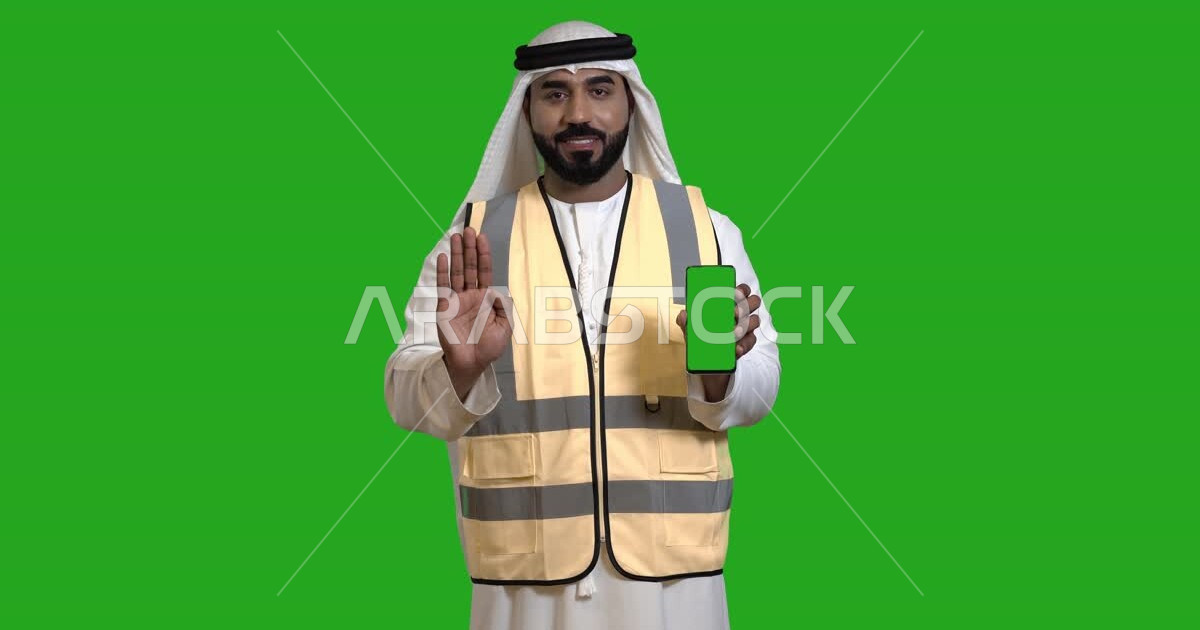 Close up video of an Emirati Gulf Arab man wearing the Emirati thobe ...